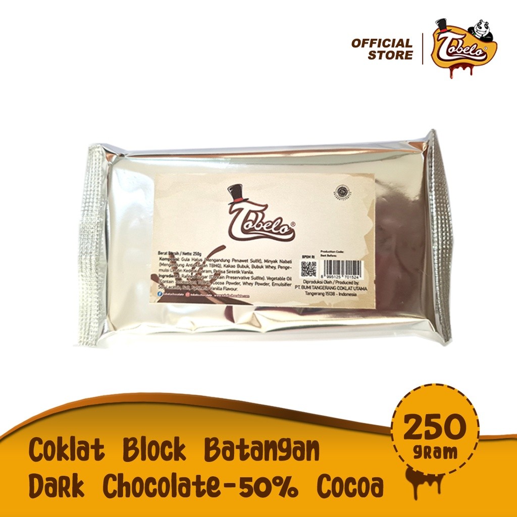 Jual Tobelo Dark Chocolate Block Batangan Coklat Hitam 250gr | Shopee ...