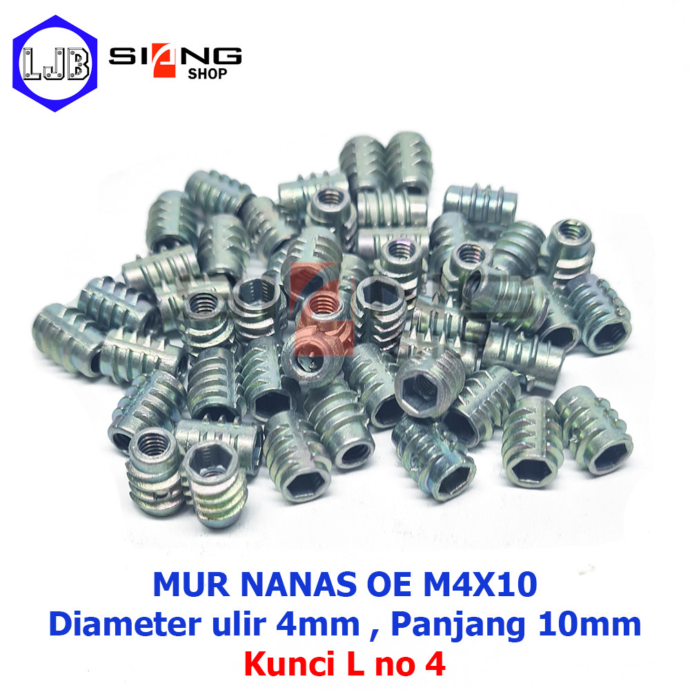 Jual Mur Nanas OE M4x10 (Mur Furniture, Mur Tanam) | Shopee Indonesia