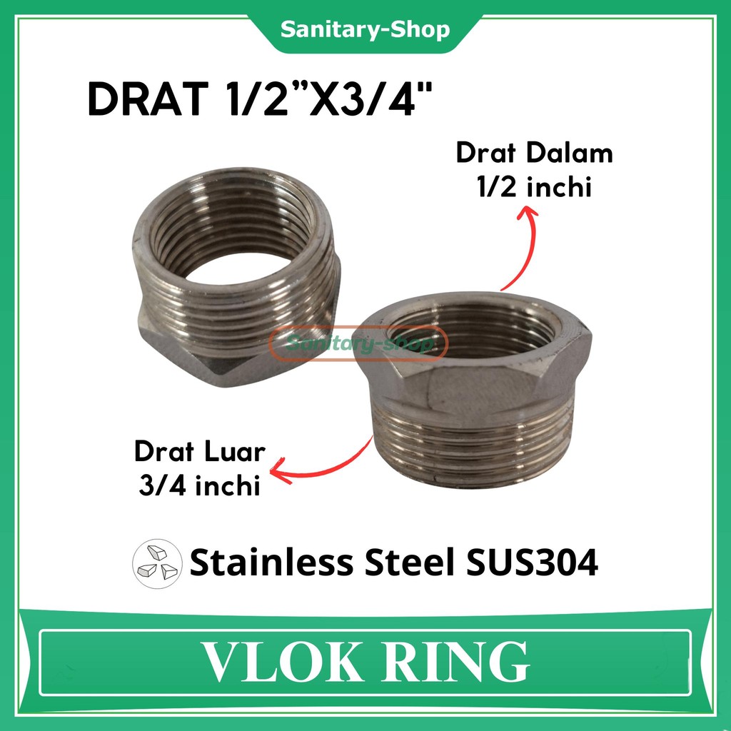 Jual Vlok Ring Fokring Verlop V Ring Sambungan Fitting Nepel Neple ...