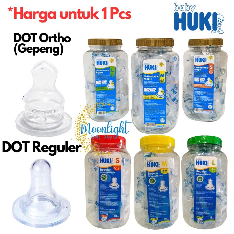 Jual Huki Baby Nipple Dot Bulat Regular Silikon & Dot Gepeng Orthodontic Tanpa BOX - SATUAN ...