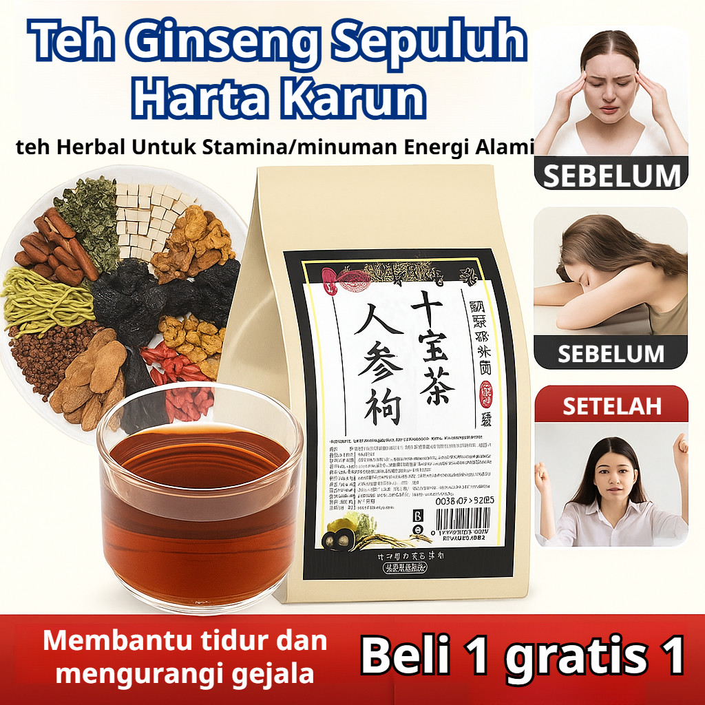Jual ⭐【COD+24H】Teh Ginseng Goji 10 Harta/Detox & Perawatan KulitGinseng dan Goji Berry/Teh ...