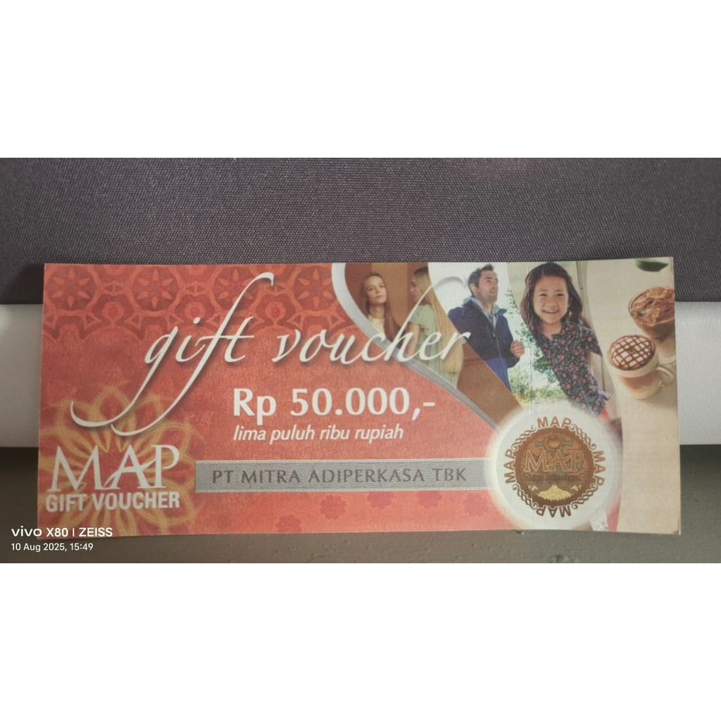 Jual Voucher Digital MAP Value Rp 50.000 / Gift Voucher MAP Rp 50.000 ...