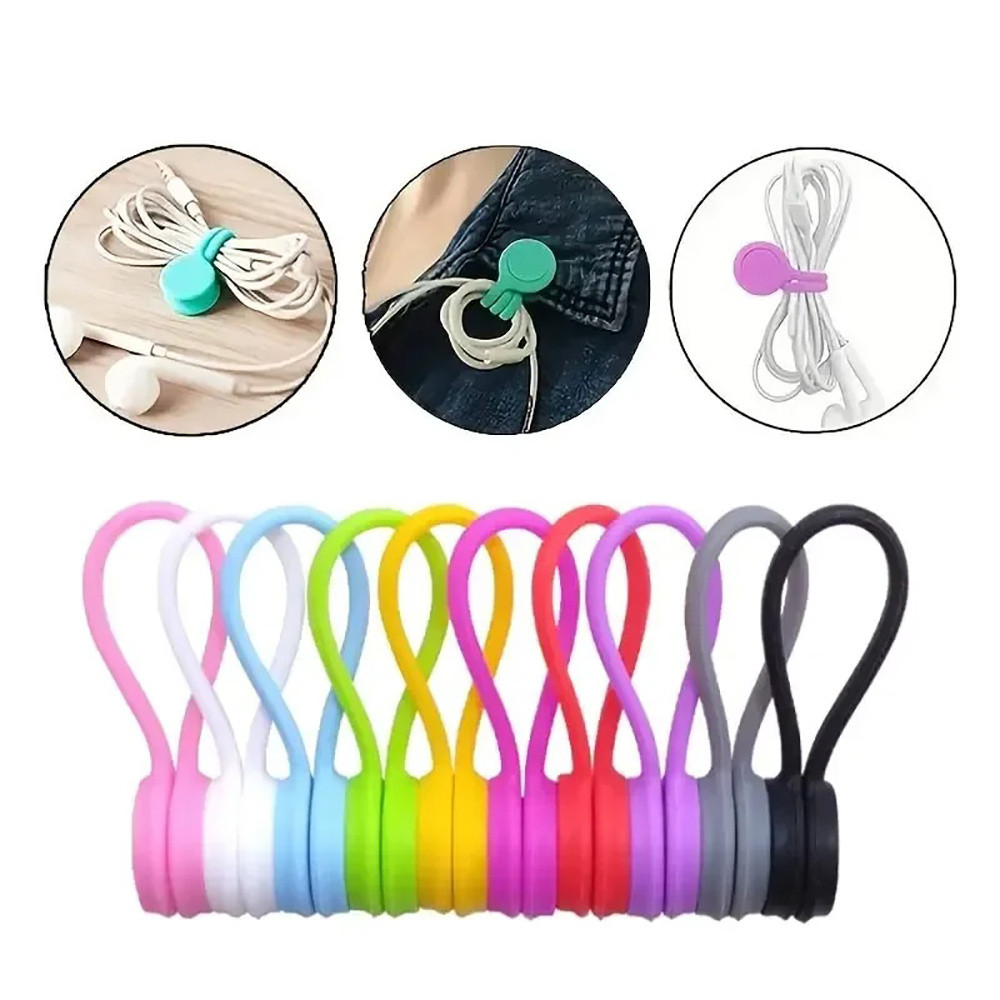 Jual Cable Organizers Clips Magnetic Earbuds Cords Winder Magnets USB ...