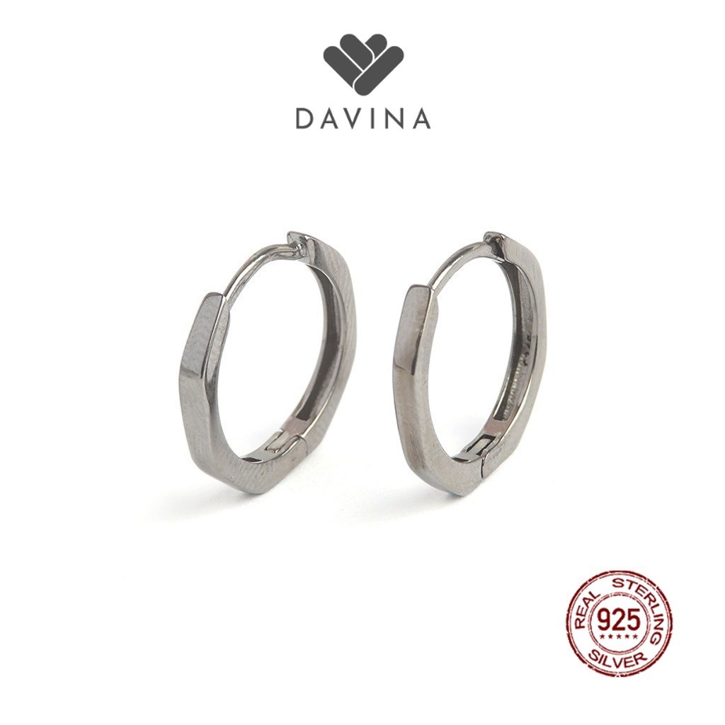 Jual DAVINA Ladies Meila Earrings Black Color Sterling Silver 925 ...