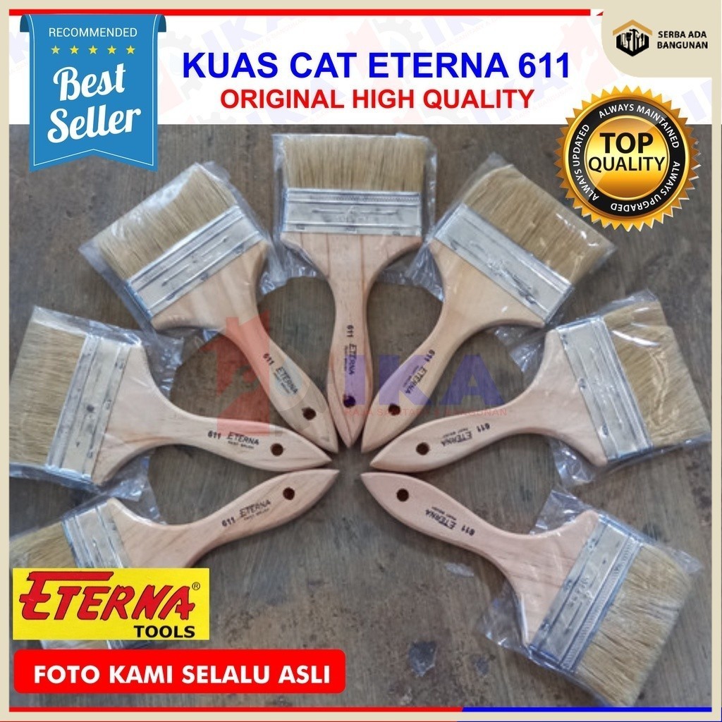 Jual SAB KUAS ETERNA 611 633 ASLI/ CAT TEMBOK BESI KAYU ASLI BULU KUAT ...