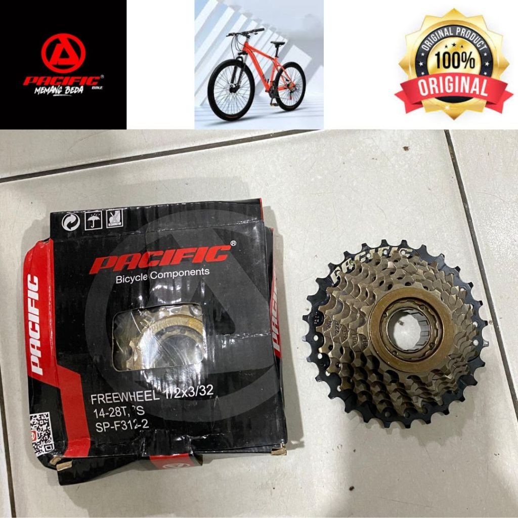 Jual PACIFIC Freewheel 7 Speed susun Gir Belakang 14-28T Sepeda Gunung ...