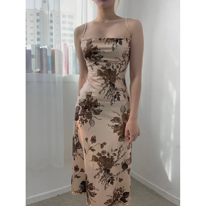 Jual 1318 gaun merah maroon vintage floral pesta jumbo dress sleeveless ...