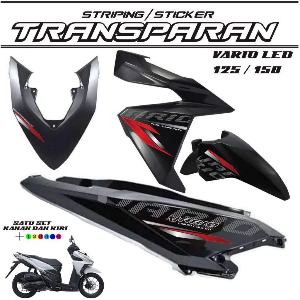 Jual STRIPING TRANSPARAN VARIO LED OLD 125-150 STICKER SIMPEL ELEGAN SETIKER LIS VARIASI ...