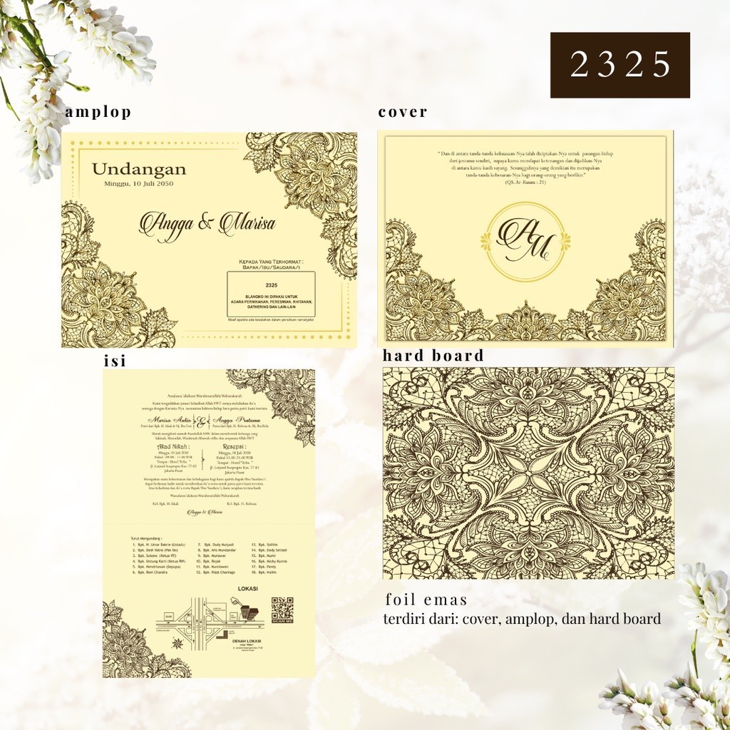 Jual Undangan Pernikahan Amplop Hard Cover Aesthetic Full Color Foil ...