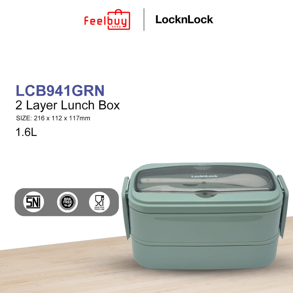Jual LocknLock 2 Layer Lunch Box (Fork and Spoon) Kotak Makan Tingkat ...
