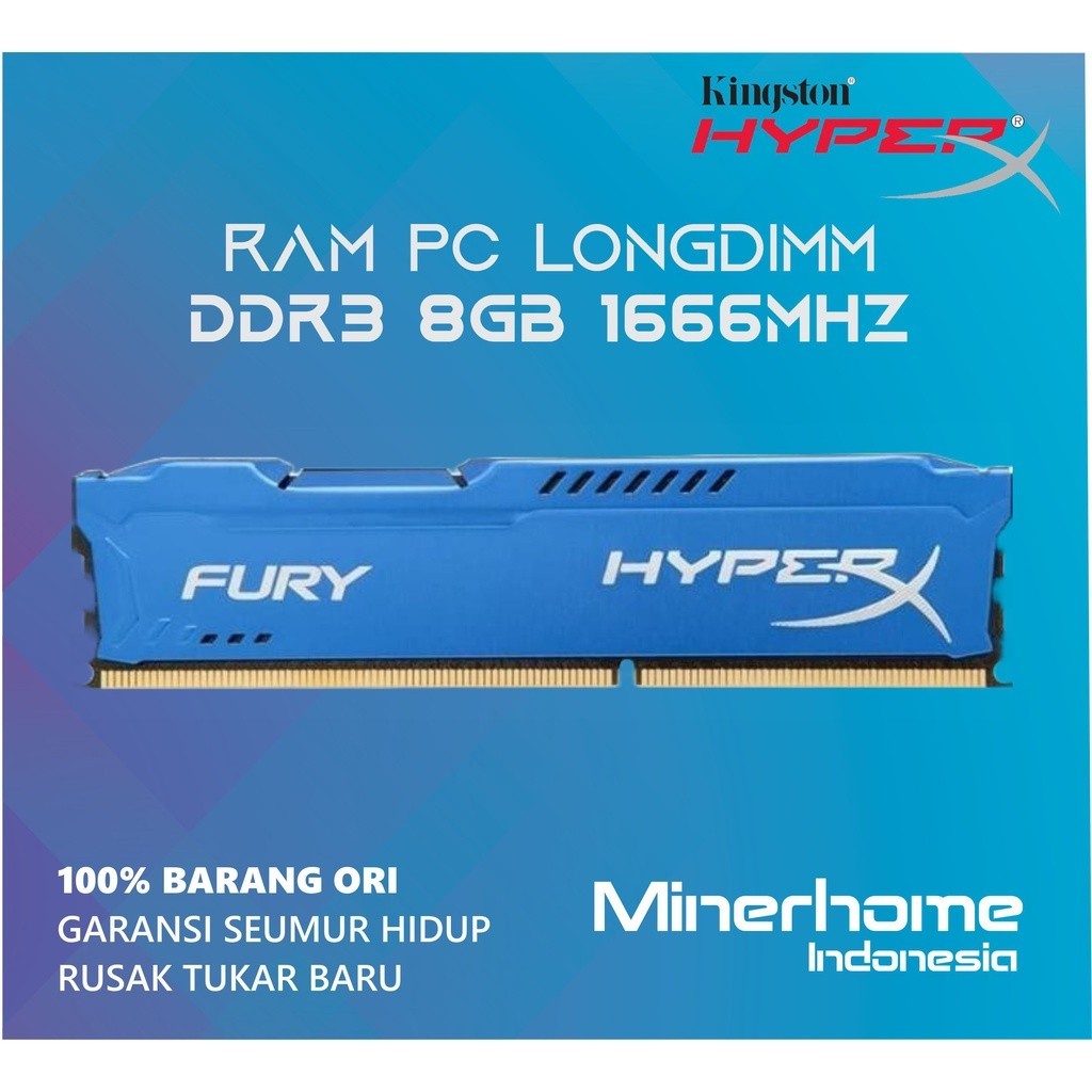 Jual Memory RAM PC Hyper X LONGDIMM DDR3 8GB PC12800 1666Mhz | Shopee Indonesia
