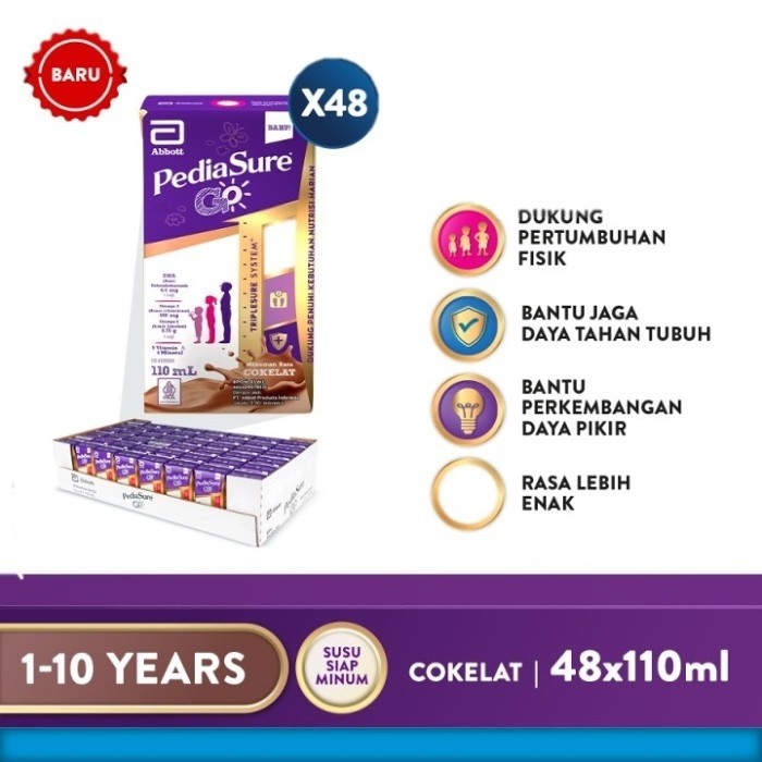Jual Pediasure Go Coklat / Cokelat Susu UHT 48 x 110mL | Shopee Indonesia