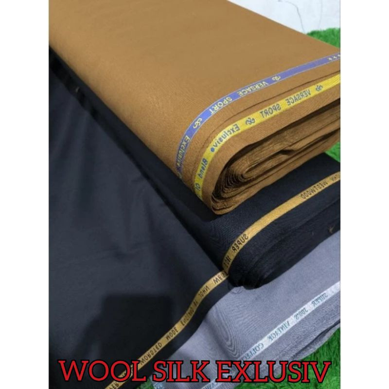 Jual kain pemda khaki premium wool and silk versace bahan baju seragam pns pdh lembut | Shopee ...