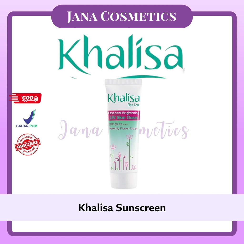 Jual Khalisa Essential Brightening UV Skin Oasis SPF 50 PA+++ 40g ...