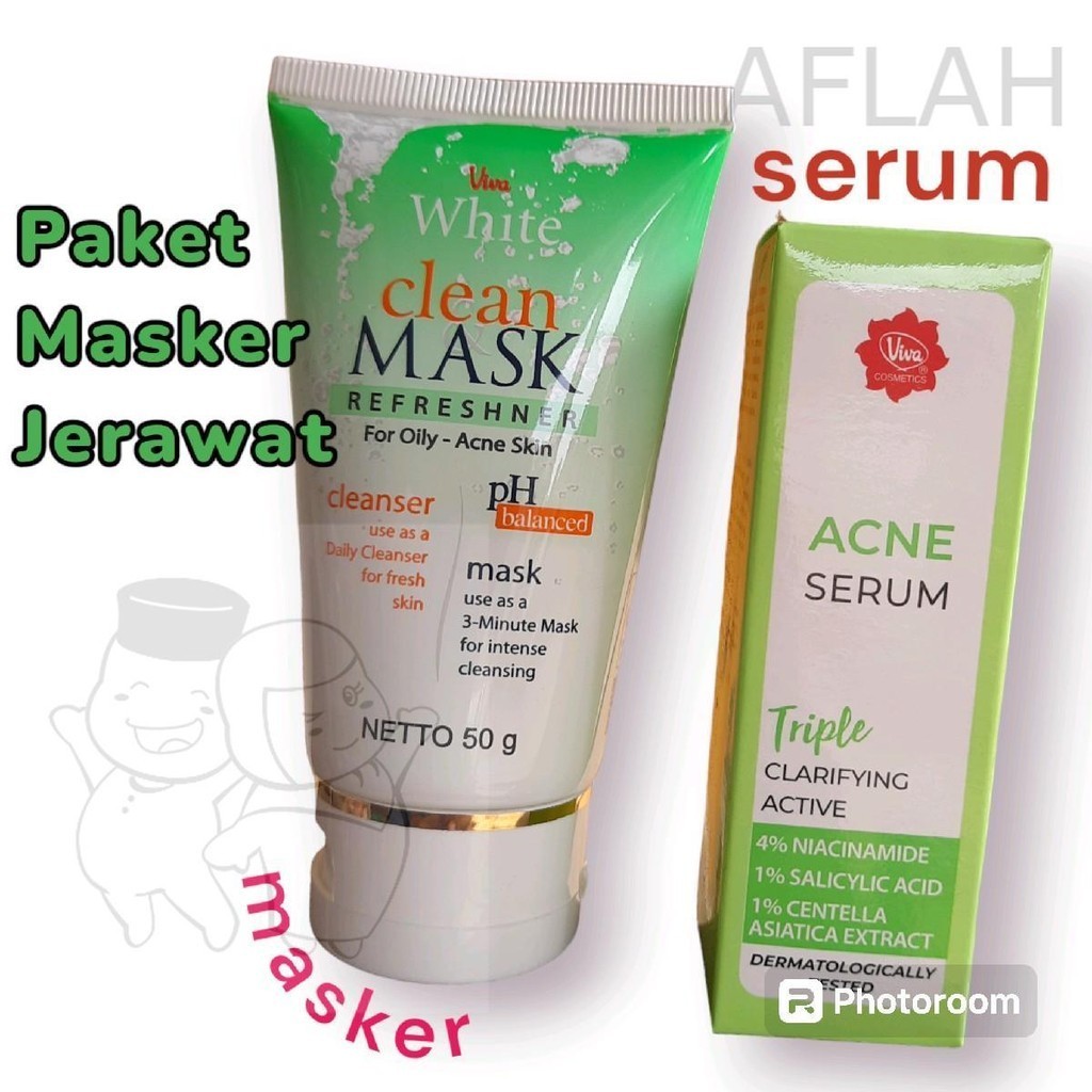 Jual Viva Paket Masker Jerawat - Viva Clean Mask Acne Skin 50g - Viva ...