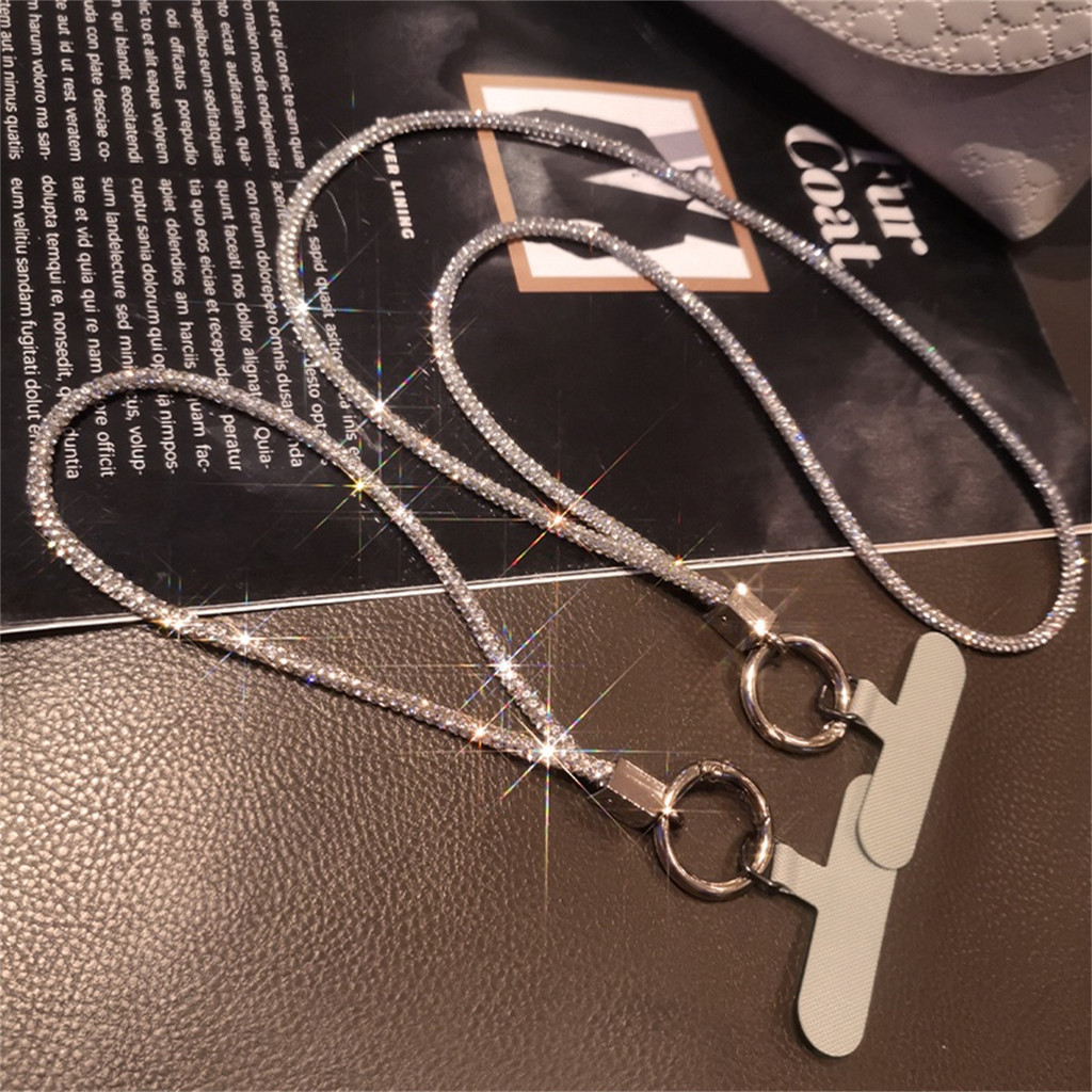 Jual Luxury Diamond Glitter Lanyard Phone Wrist Strap Lanyard Diamond ...