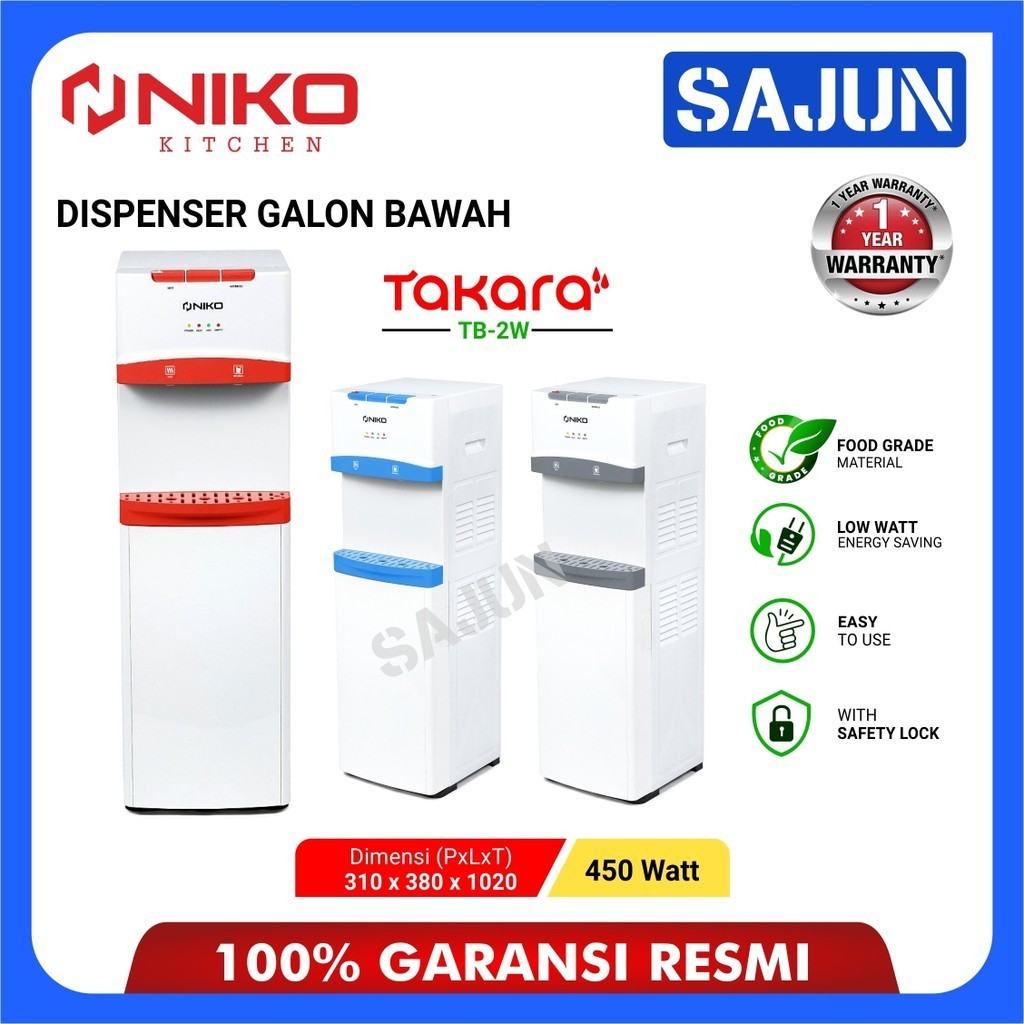 Jual Niko Takara TB2W Dispenser Galon Bawah TB-2W Water Dispenser ...