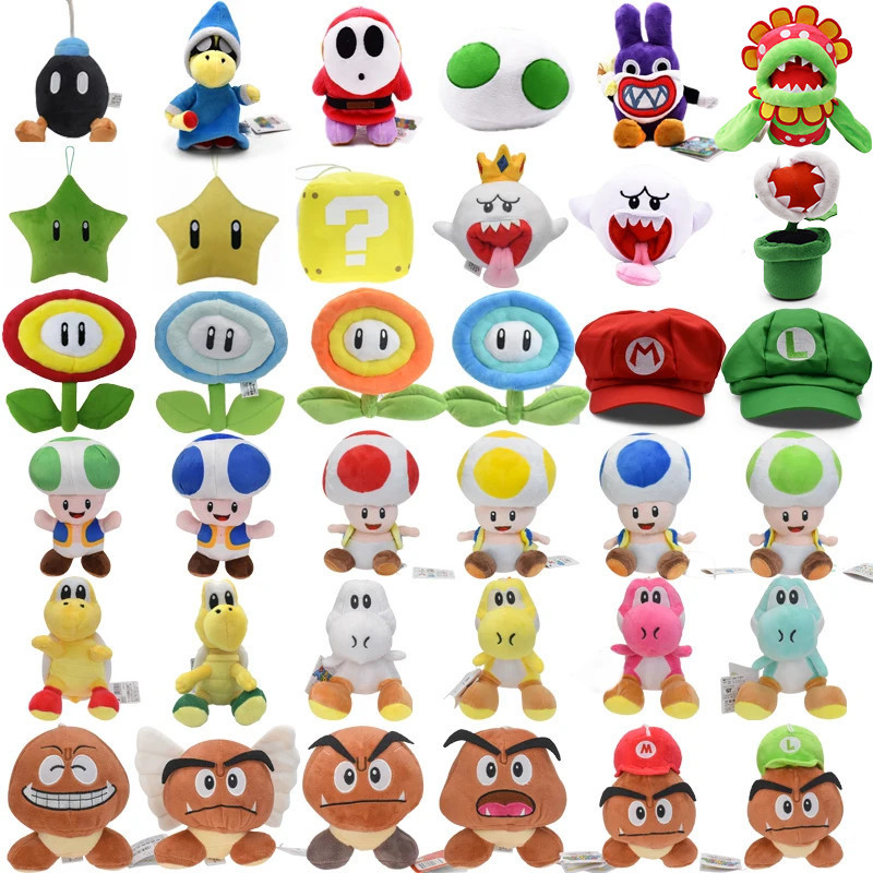 Jual Mario Plush Toys Toad Yoshi Goomba Boo Shy Guy Ice Fire Flower ...