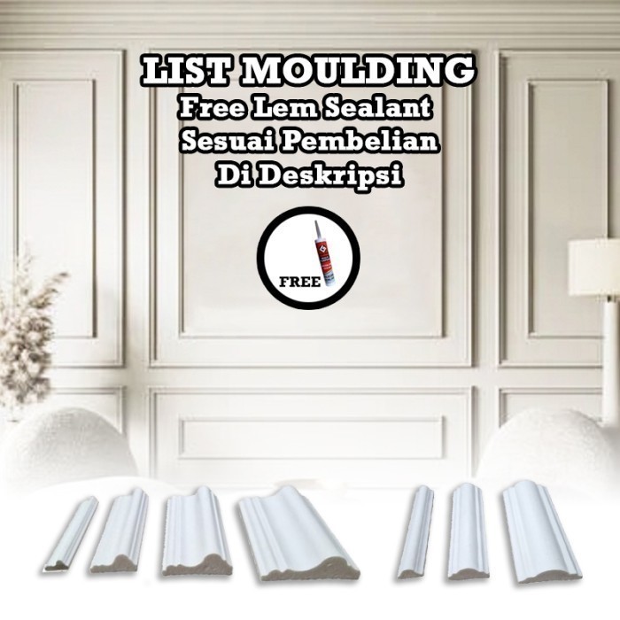 Jual WD List Border Profil 290cm Wall Moulding / Lis Molding Panel PVC ...
