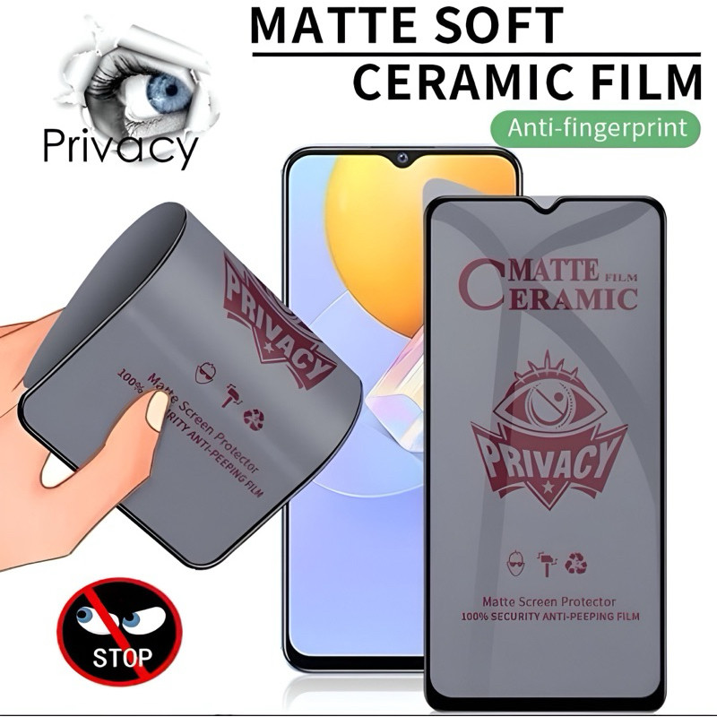 Jual CERAMIC MATTE SPY Redmi A1 / Redmi A2 Anti Gores Privasi / Tempered Glass Full Layar Anti ...