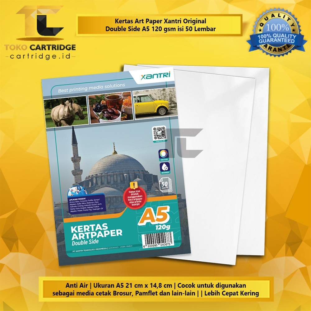 Jual Kertas Art Paper A5 120gsm isi 50 Lembar Photo Paper 120 Gram 50 ...
