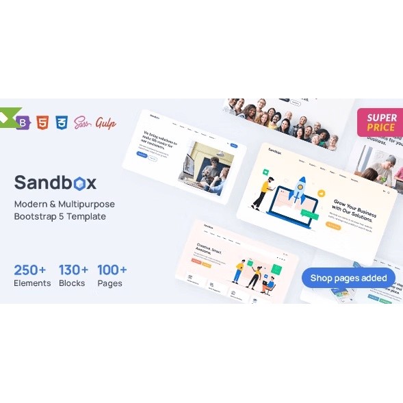 Jual Sandbox – Modern & Multipurpose Bootstrap 5 Template | Shopee ...