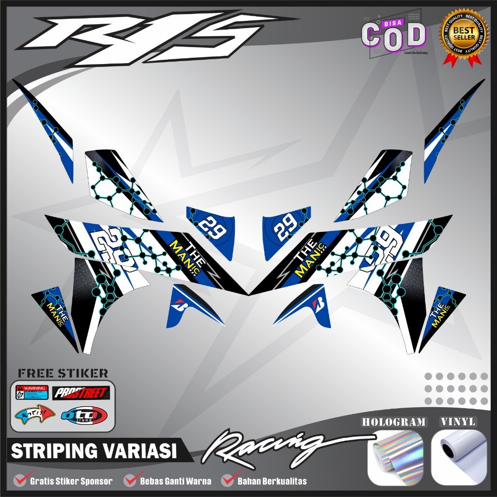 Jual STIKER STRIPING VARIASI HONDA R15 V2 TAWON TERLARIS DAN TERMURAH ...