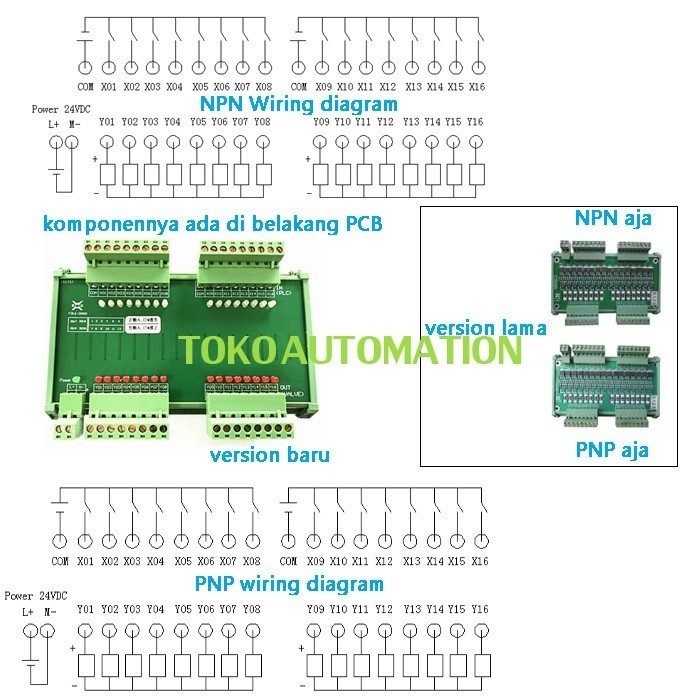 Jual SJP 16 Channel DC 24V 10A PNP NPN digital output PLC Amplifier ...