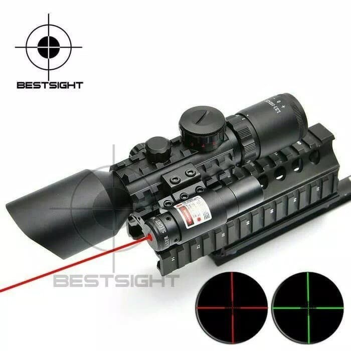 Jual Teleskop M9 (3-10X42E) + Red Laser Dot & Reticle Lamp ORIGINAL ...