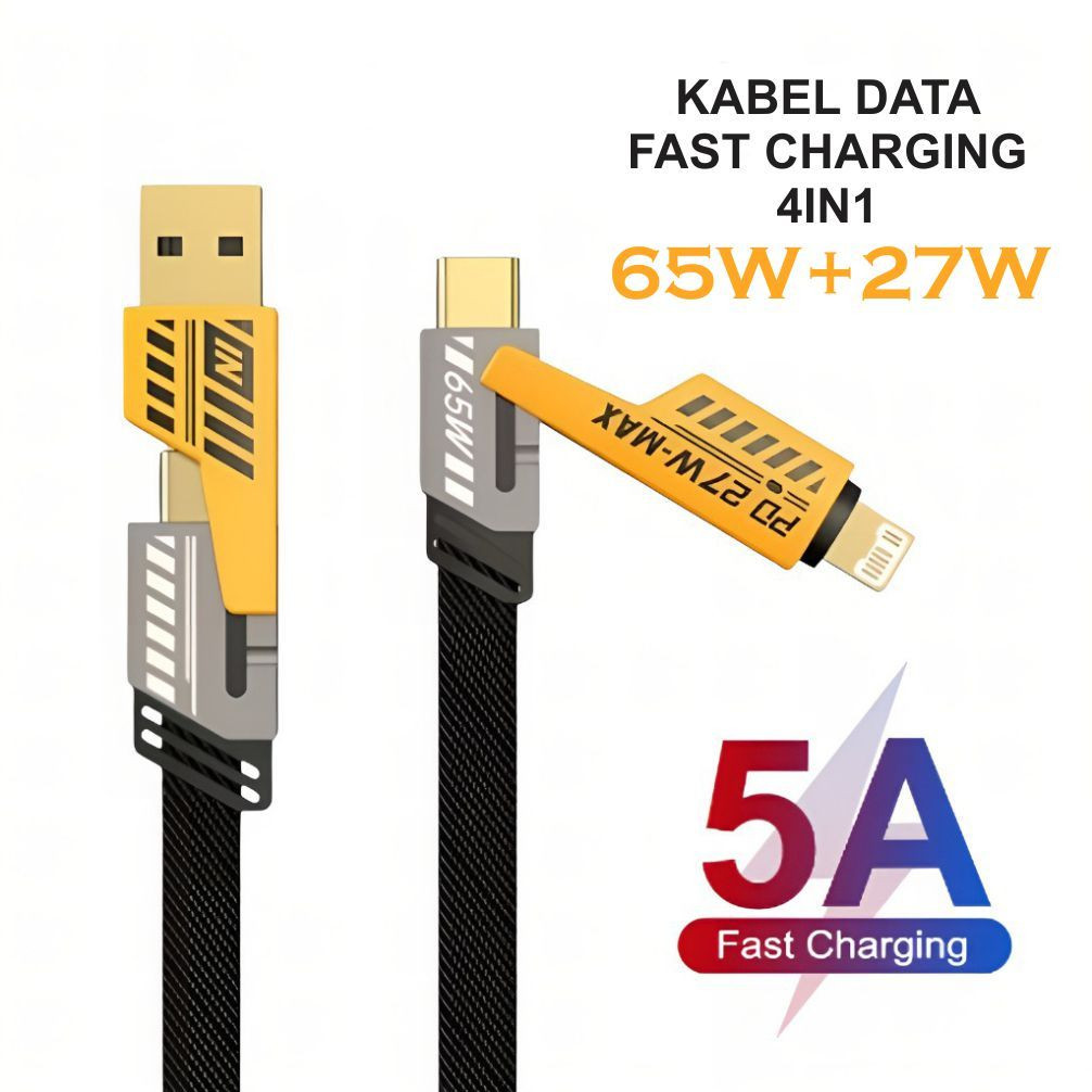Jual Kabel data 4in1 fast charging 27W + 65W kabel casan 4in1 kabel ...