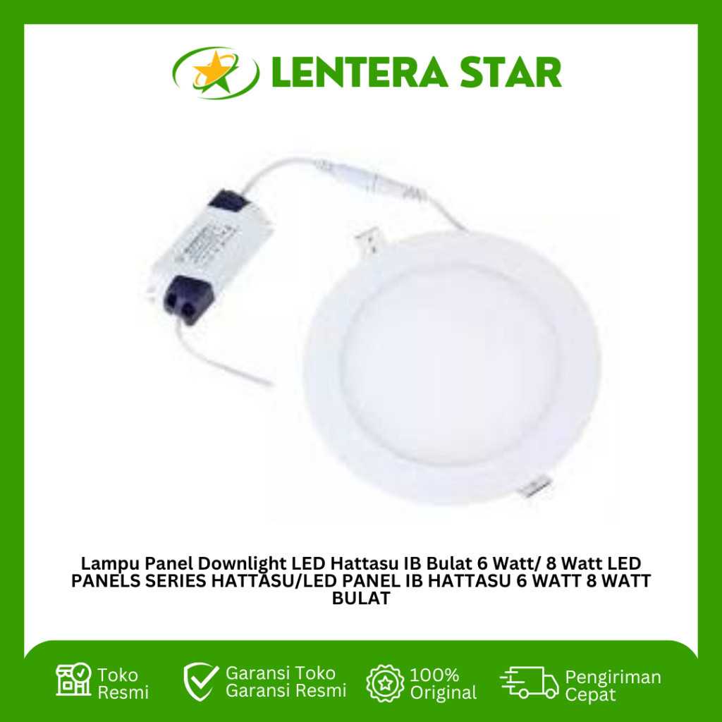 Jual Lampu Panel Downlight LED Hattasu IB Bulat 6 Watt/ 8 Watt LED ...