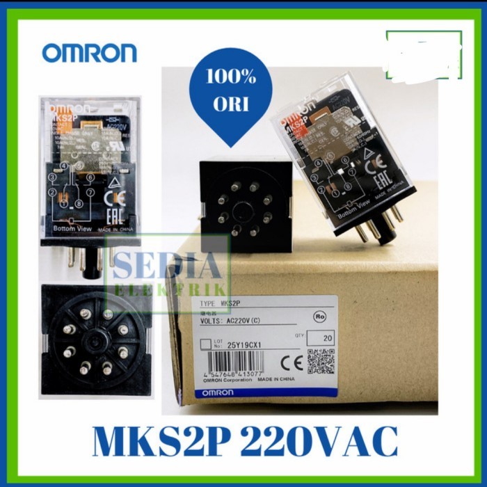 Jual relay omron mks2p mk2p 8pin 220v ac ori original relay DPDT | Shopee Indonesia