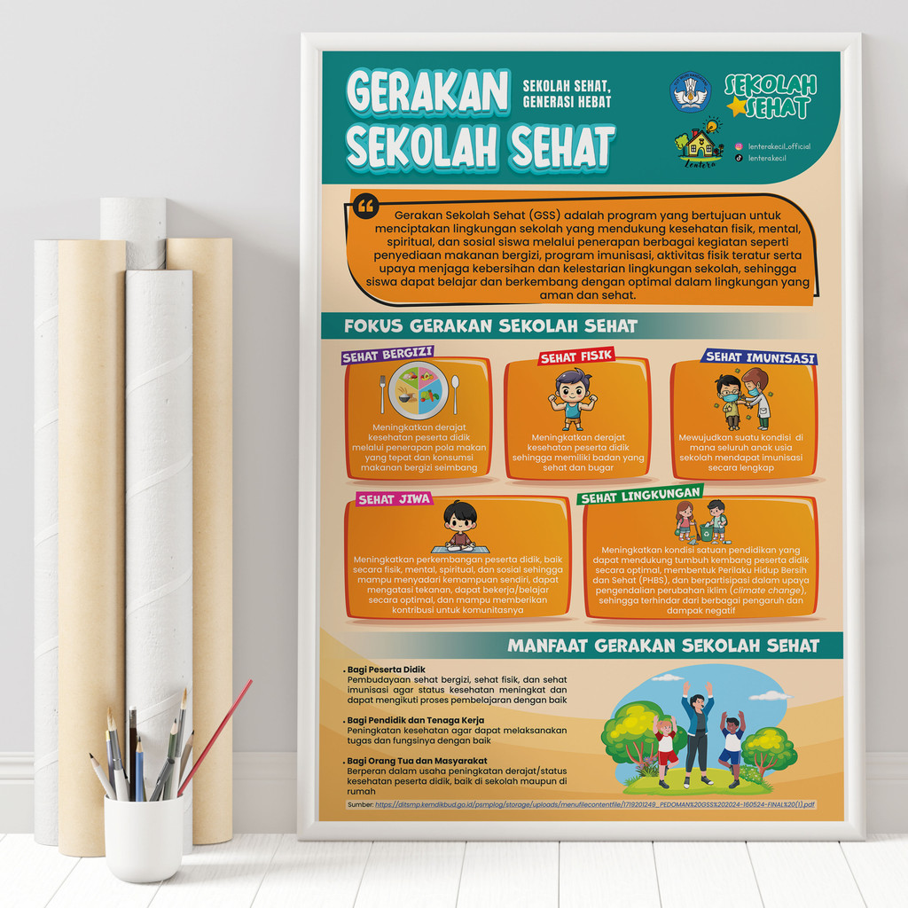 Jual Poster Edukasi Sekolah GERAKAN SEKOLAH SEHAT GSS Pendidikan ...