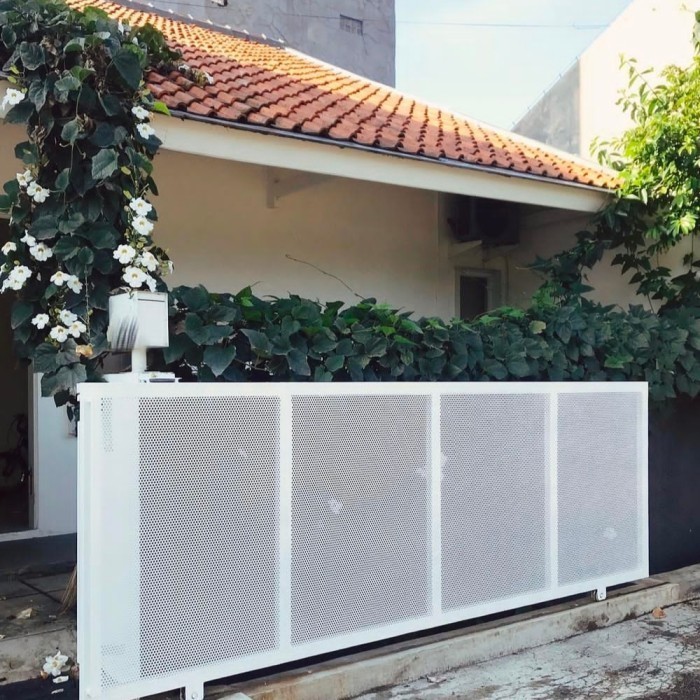 Jual pagar minimalis perforated besi galvanis | Shopee Indonesia