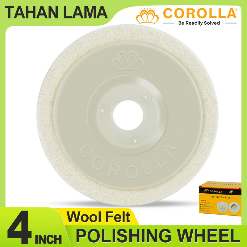 Jual Corolla Mata Gerinda Poles Wool 4" Inch Wool Felt Disc Polishing ...