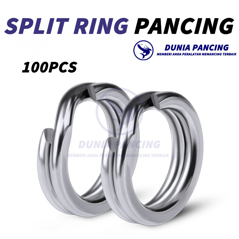 Jual 100PCS/PACK SPLIT RING STAINLESS DOUBLE LAYER Ring Umpan Pancing ...