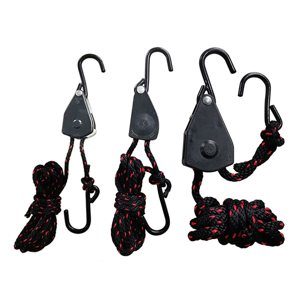 Jual Adjustable Lanyard Hanging Rope Clip Clamp 1/4 inch Sling Tent ...