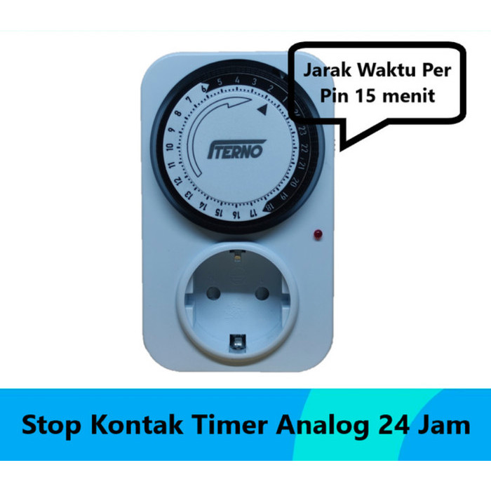 Jual Timer Analog Listrik Stop Kontak Otomatis / Manual 24 Jam Plus Led ...