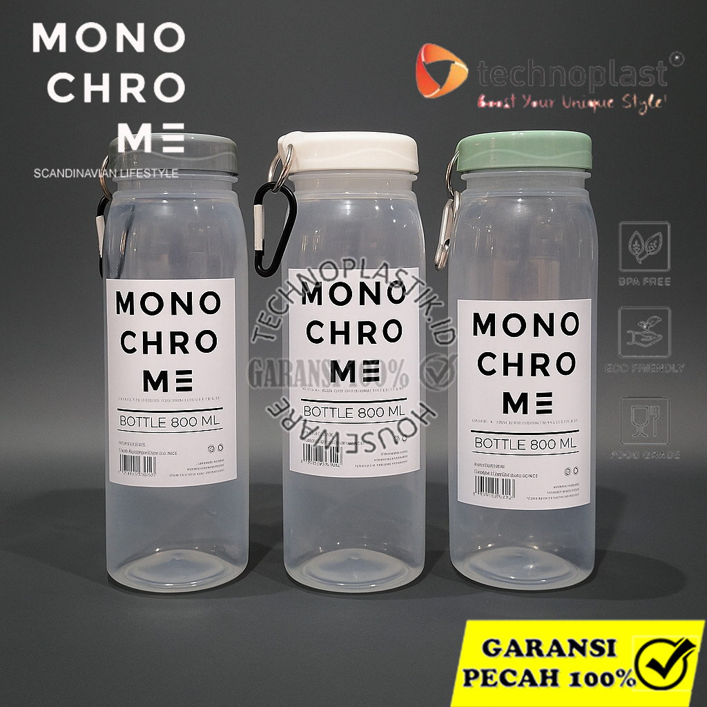 Jual TECHNOPLAST Botol Minum Monochrome Sport Bottle 800Ml Pp05 Botol ...
