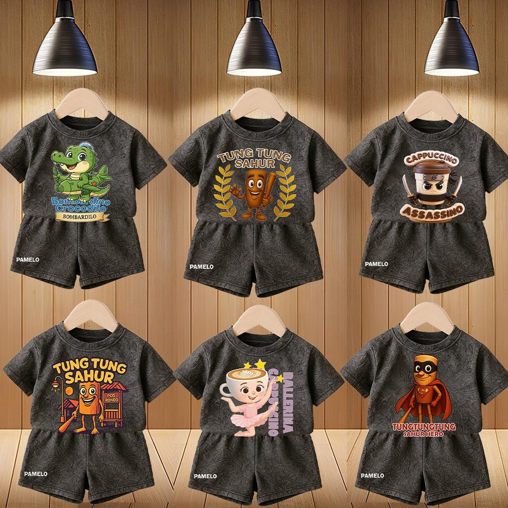 Jual Pamelo.id Stelan Anak Stone Wash Unisex italian Anomali Brainrot ...