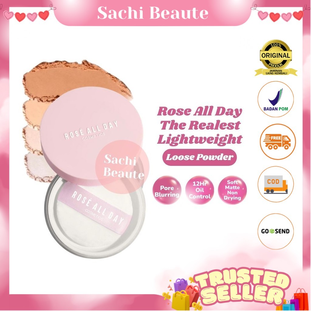 Jual Rosé All Day The Realest Lightweight Loose Powder lose powder ...