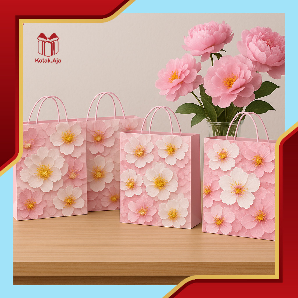Jual Paper Bag Bunga / Goodie Bag Bunga / Tas Kantong Bingkisan / Tas ...