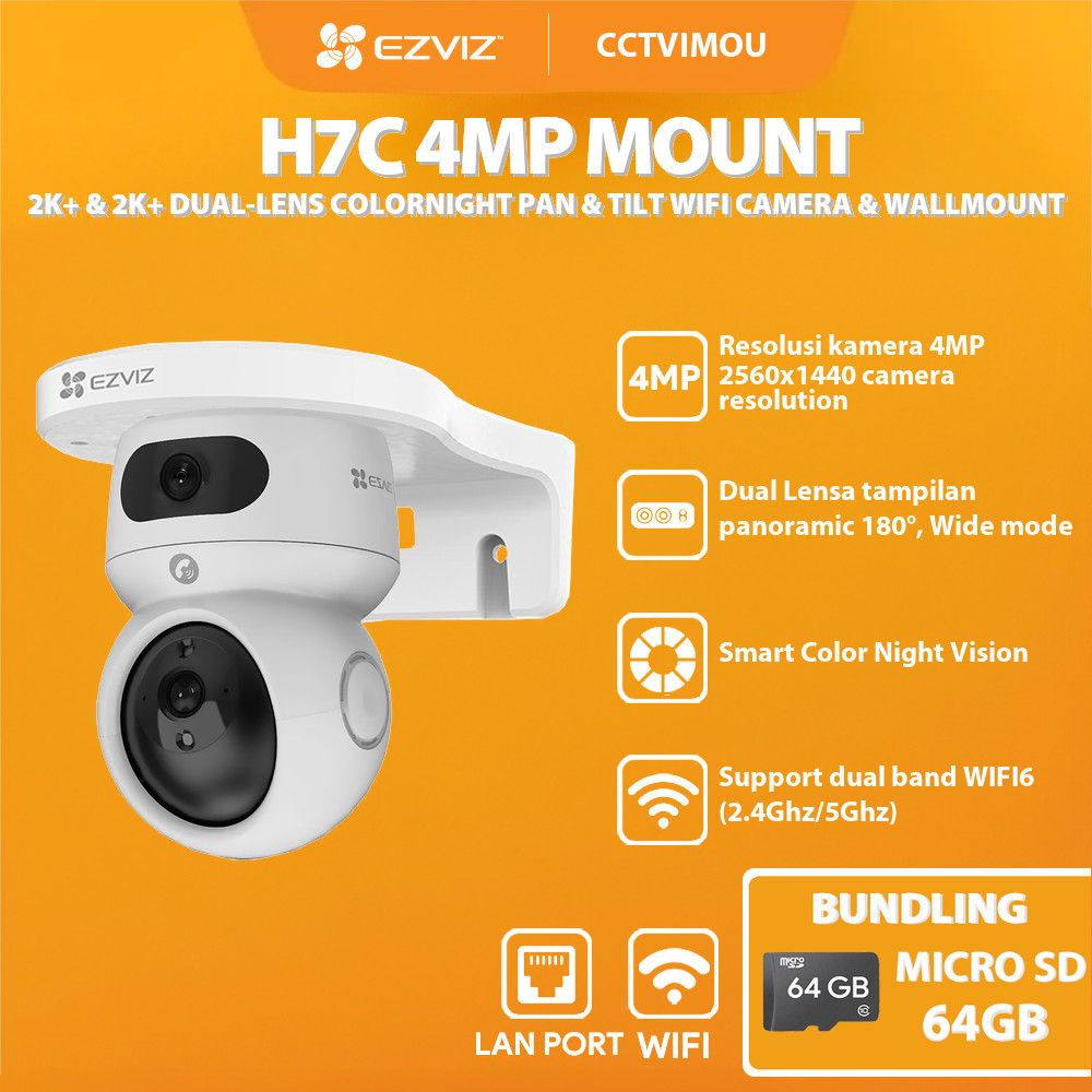 Jual EZVIZ H7C 4MP MOUNT 2K+ & 2K+ DUAL-LENS COLORNIGHT PAN & TILT WIFI ...