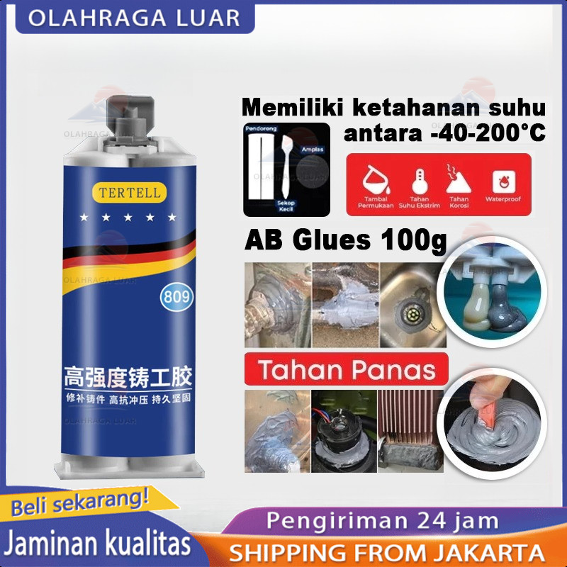 Jual COD 100g Lem AB Besi Super Kuat Tahan Panas Lem Besi Kayu Kaca ...