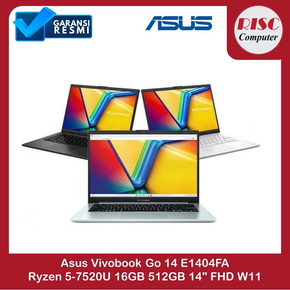 Jual Asus Vivobook Go 14 E1404FA AMD Ryzen 5-7520U 16GB 512GB 14" FHD ...