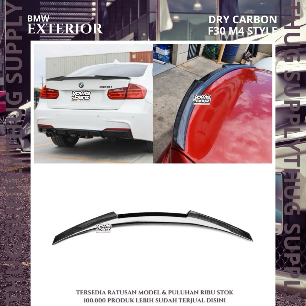 Jual DUCKTAIL M4 STYLE F30 REAL CARBON WING SPOILER CANARD SIRIP DRY ...