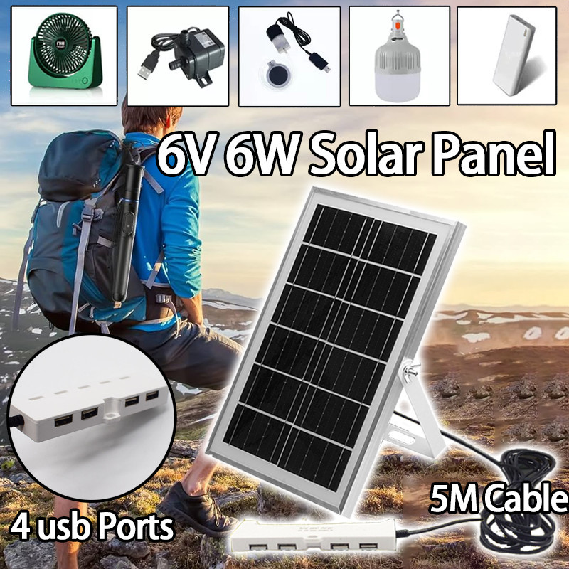 Jual YMJR 6W 6V Panel Surya Generator Listrik Portabel 4 Port USB ...