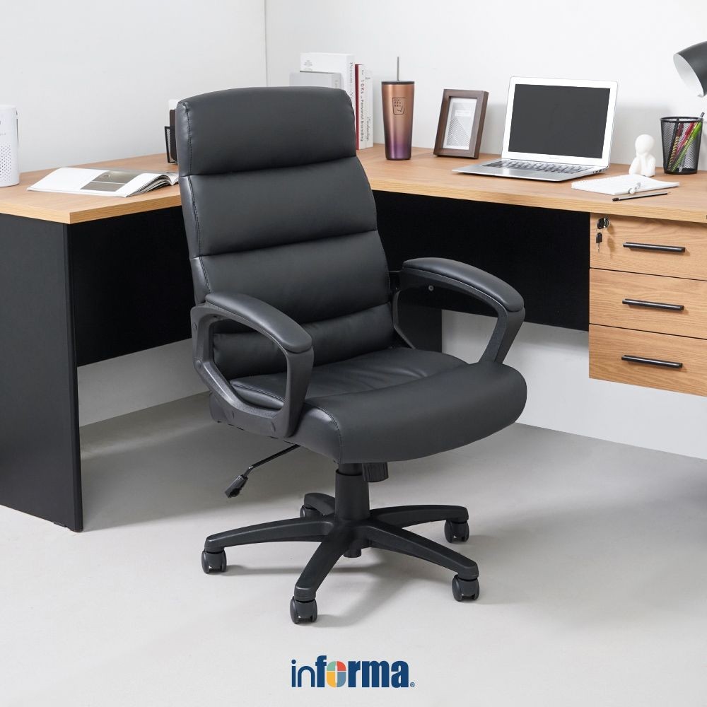Jual Informa Uzziel Kursi Kantor Sandaran Sedang - Hitam Tempat Duduk ...
