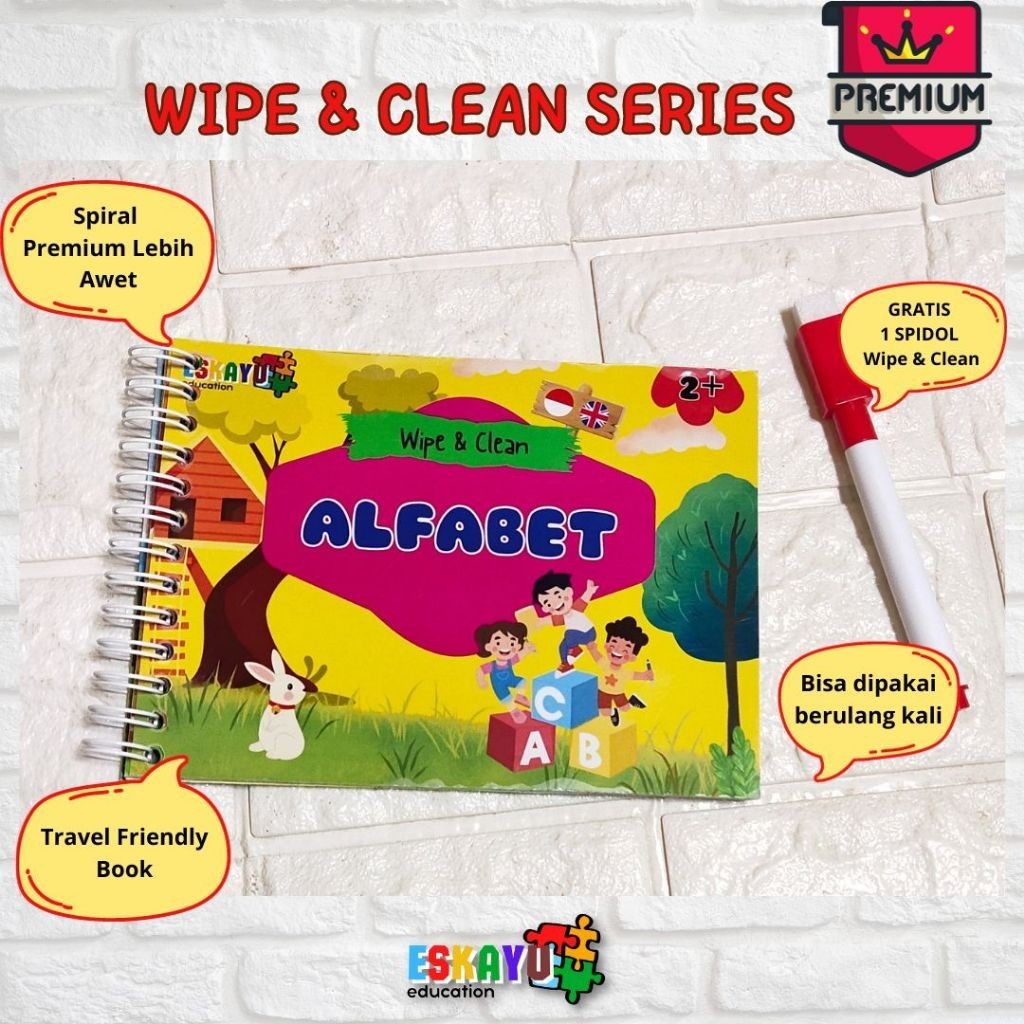 Jual Wipe & Clean Series Premium "ALFABET" by Eskayu Education / Buku ...