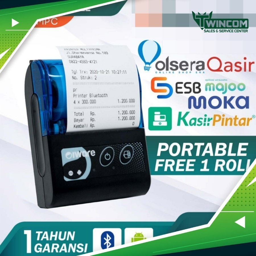 Jual PRINTER KASIR MINI THERMAL BLUETOOTH IWARE MP-58MPC | Shopee Indonesia
